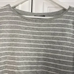 Pink Tartan | Tops | Pink Tartan Womens Small Grey White Stripe Long ...